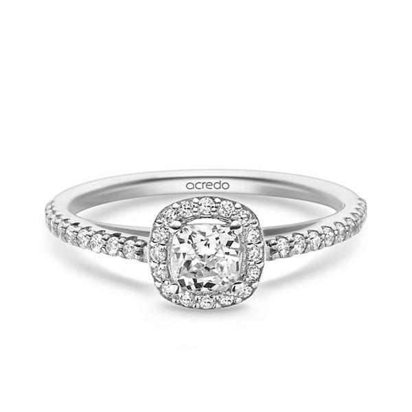 White gold halo ring store